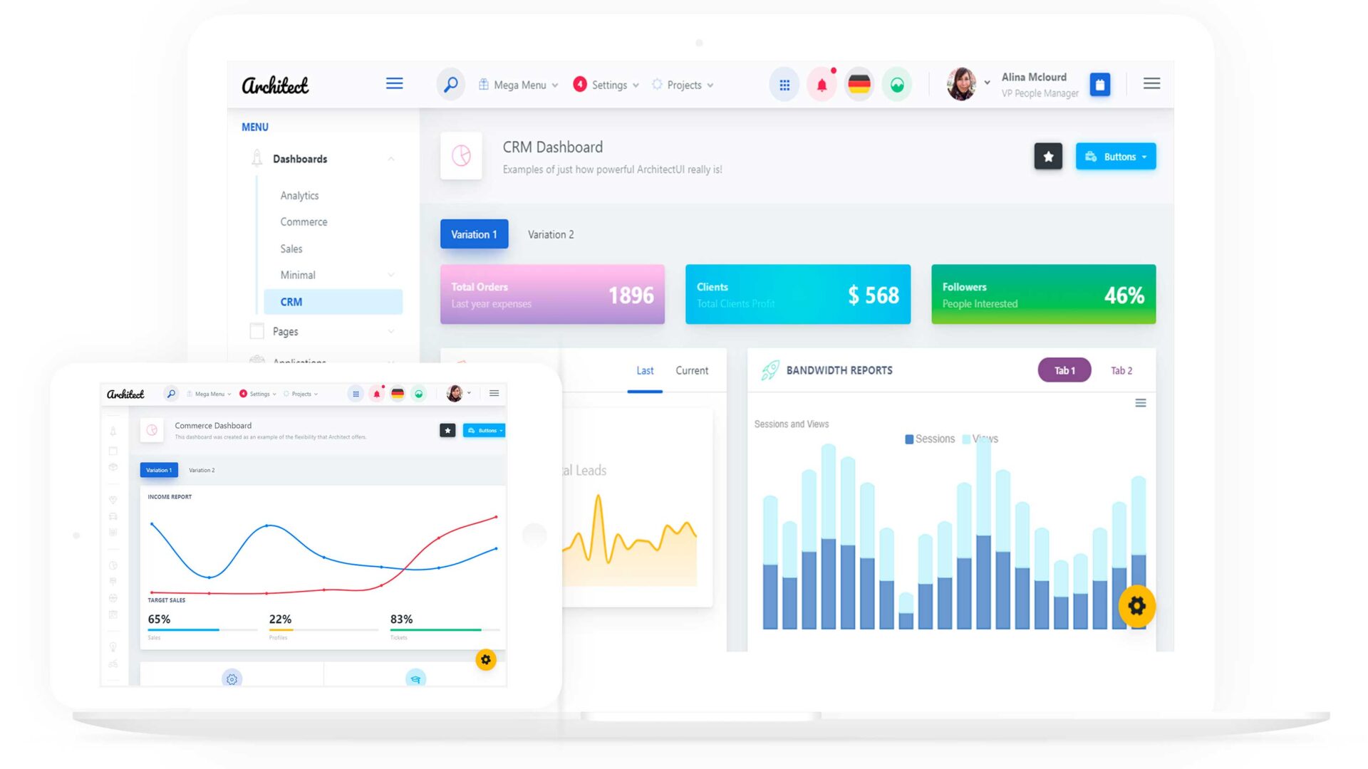 Development of admin panels for sites and web applications